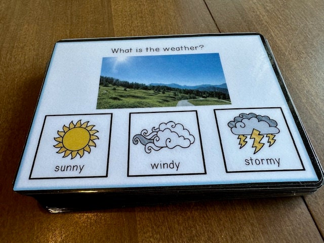 What is the Weather? Visual Task Cards (special Education) 60 Pc - Etsy