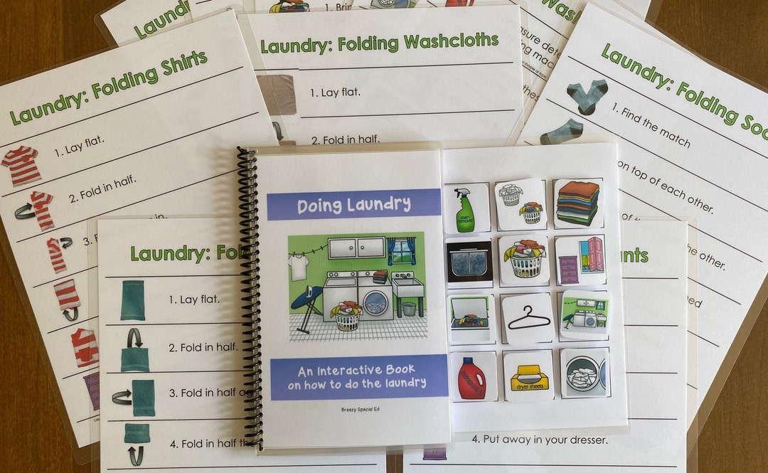 Laundry Task Analysis and Interactive Book for Special Ed With Bonus ...