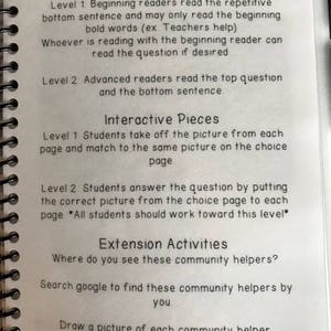 Community Helpers Mini Bundle - Adapted Book With Task Cards - Etsy