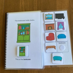 Living Room Vocabulary Life Skills Adaptive Booklet W Task Cards ...