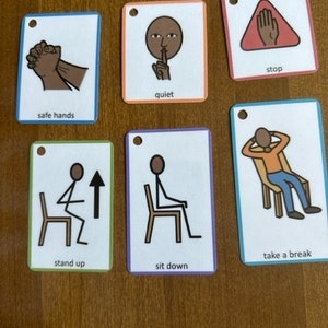 Visual Rules Keychain/lanyard for Special Education/ Personalized ...