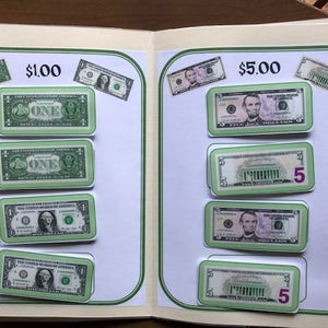 Money (bills) ID / Sorting File Folders for Special Education - Etsy