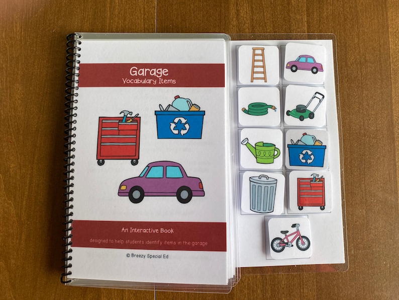 Garage Vocabulary Life Skills Adaptive Booklet W Task Cards | Etsy