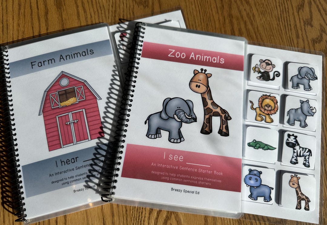 Zoo and Farm Animals Sentence Starter Books - Etsy