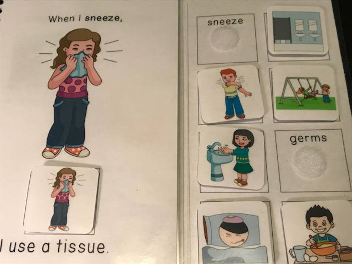 Germs and Washing Hands Interactive/adapted Books for Special | Etsy