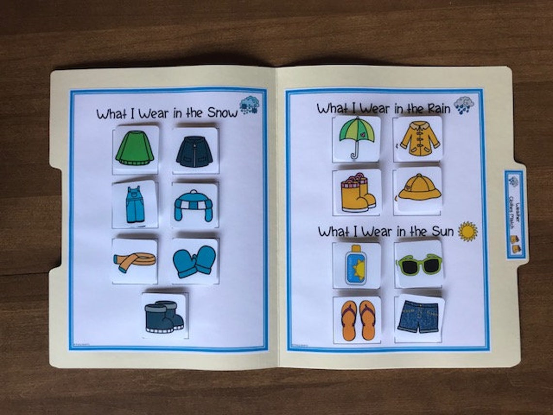 Weather Life Skills File Folders 9 Pk | Etsy