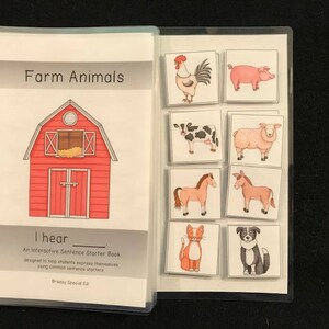 Zoo and Farm Animals Sentence Starter Books - Etsy