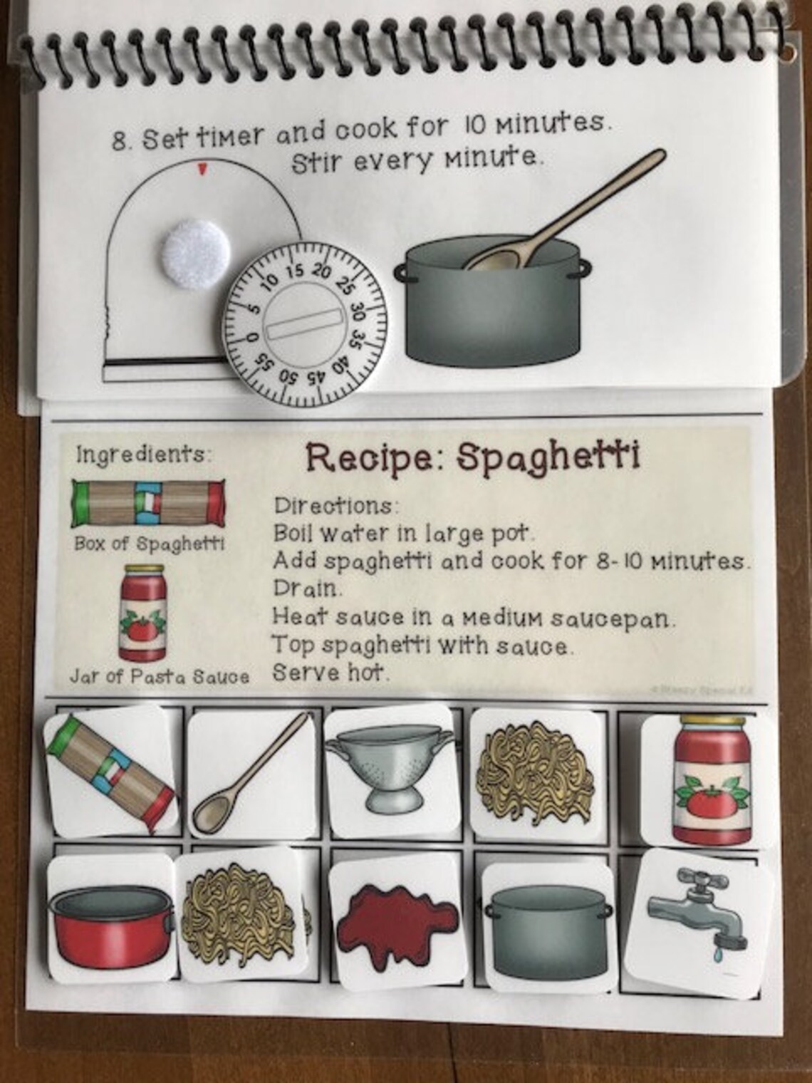 Interactive Cooking Lessons / Visual Recipes: Spaghetti | Etsy