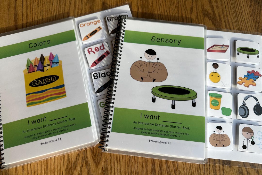 Sensory and Colors Sentence Starter Adapted Books (I Want) - Etsy