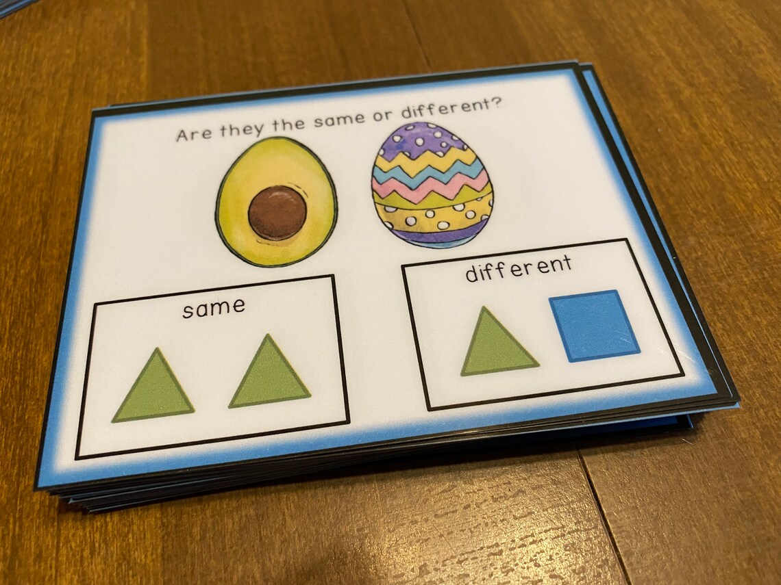 Same or Different Visual Task Cards special Ed - Etsy