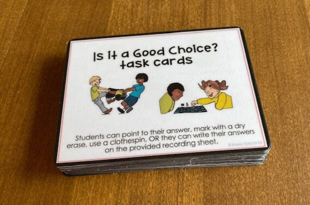 Is It a Good Choice? Behavior Task Cards for Autism and Special ...