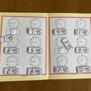 Telling Time File Folders for Special Education With Color Support (10 ...