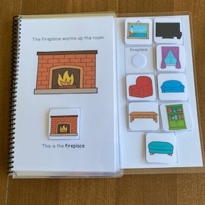 Living Room Vocabulary Life Skills Adaptive Booklet W Task Cards ...