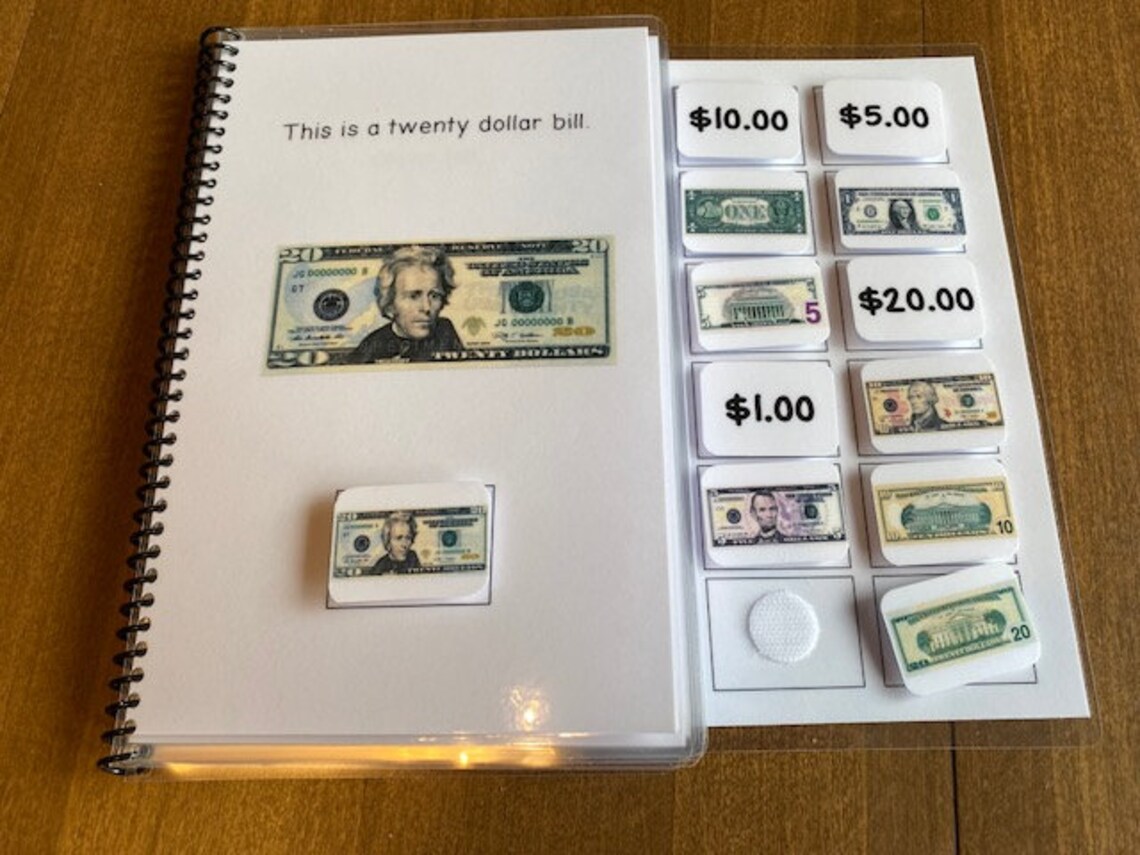 Money Bills/coins ID Adapted Books for Special Education - Etsy