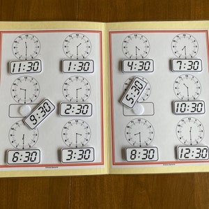 Telling Time File Folders for Special Education With Color Support (10 ...