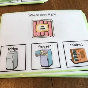 Visual Task Cards - Where Do We Store Food? - Etsy