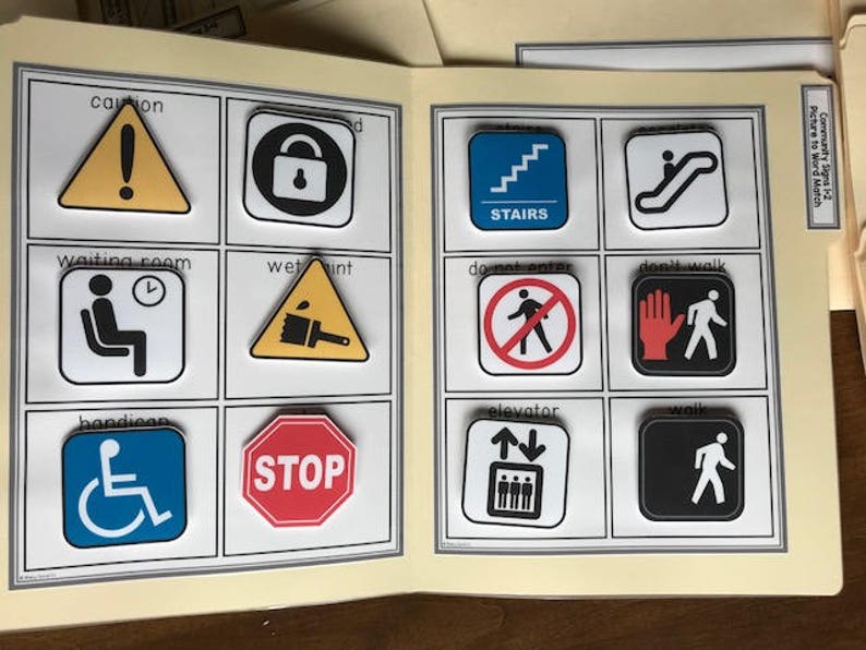 Community Signs File Folders 12 Pk for Special Education - Etsy