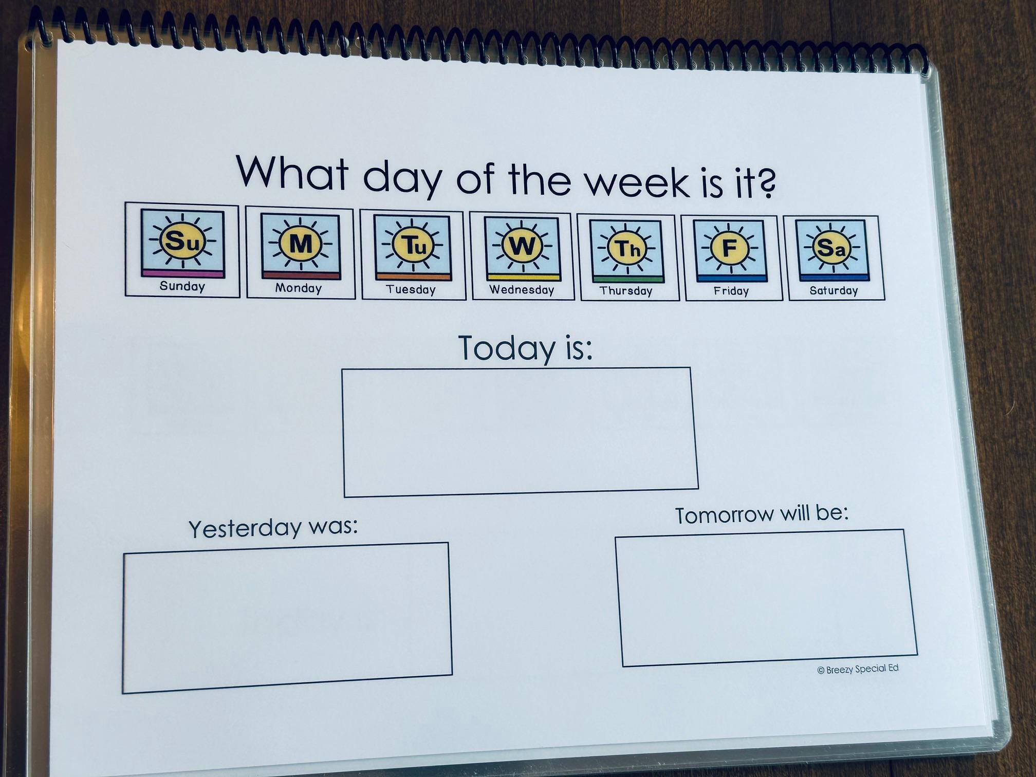 NEW!!! Morning Meeting Calendar Time Book and File Folder for Special ...