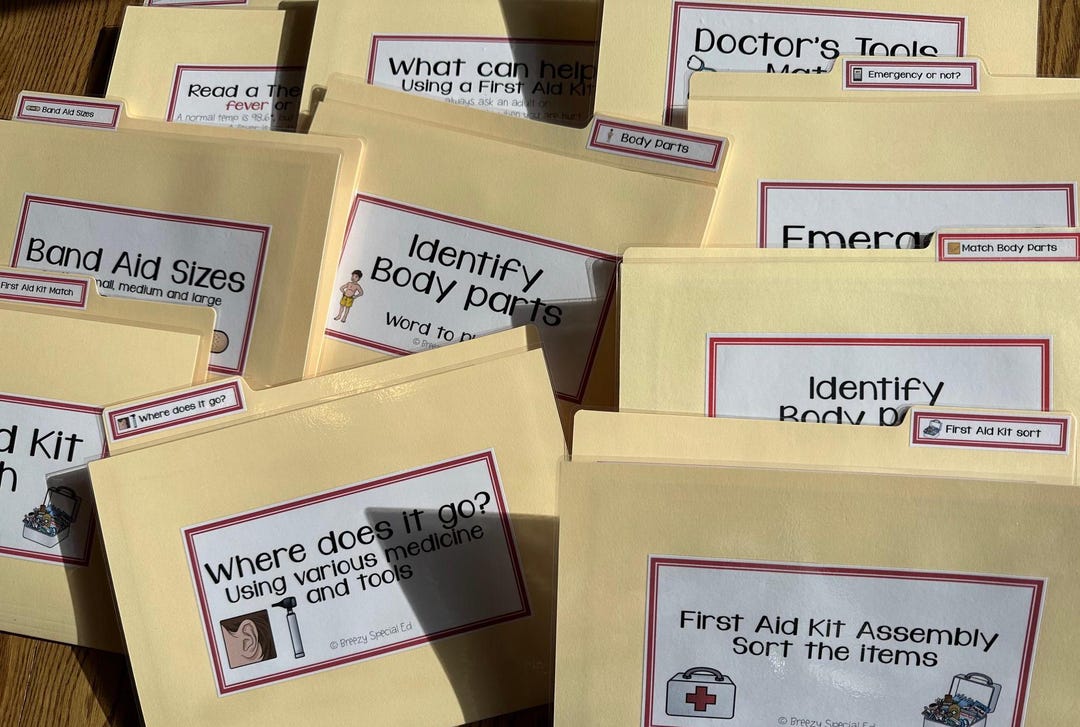 First Aid Life Skill File Folders for Special Education (10 Pk) - Etsy