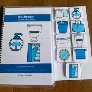 Bathroom Vocabulary Life Skills Adaptive Booklet W Task Cards (special ...