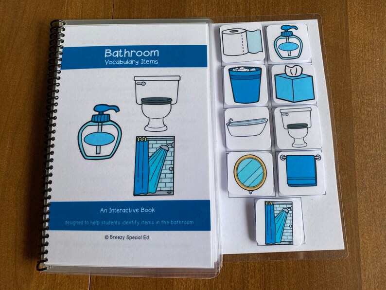 Bathroom Vocabulary Life Skills Adaptive Booklet W Task Cards - Etsy