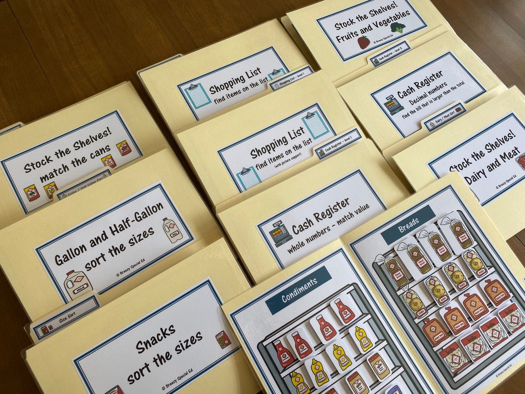 Grocery Store Life Skill File Folders for Special Education (10pk) - Etsy