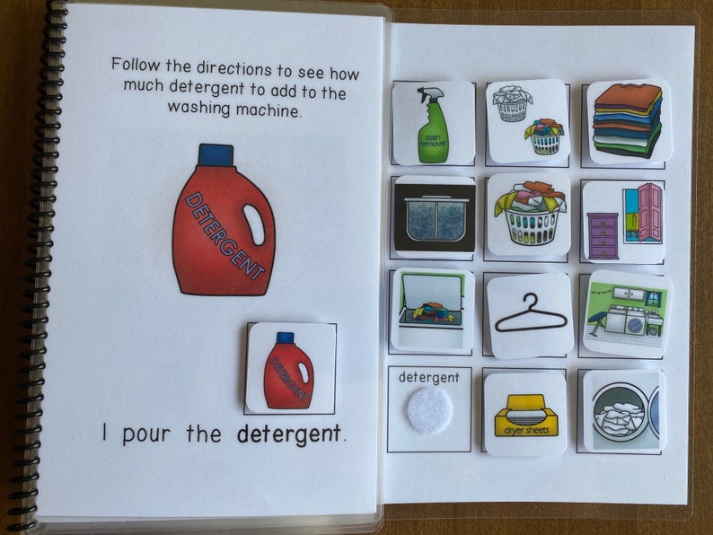 Laundry Task Analysis and Interactive Book for Special Ed With | Etsy
