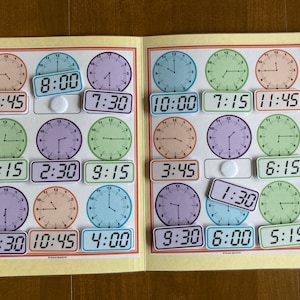 Telling Time File Folders for Special Education With Color Support (10 ...