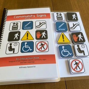 Community Signs Adapted Books for Life Skill Special Education (4 Pk ...