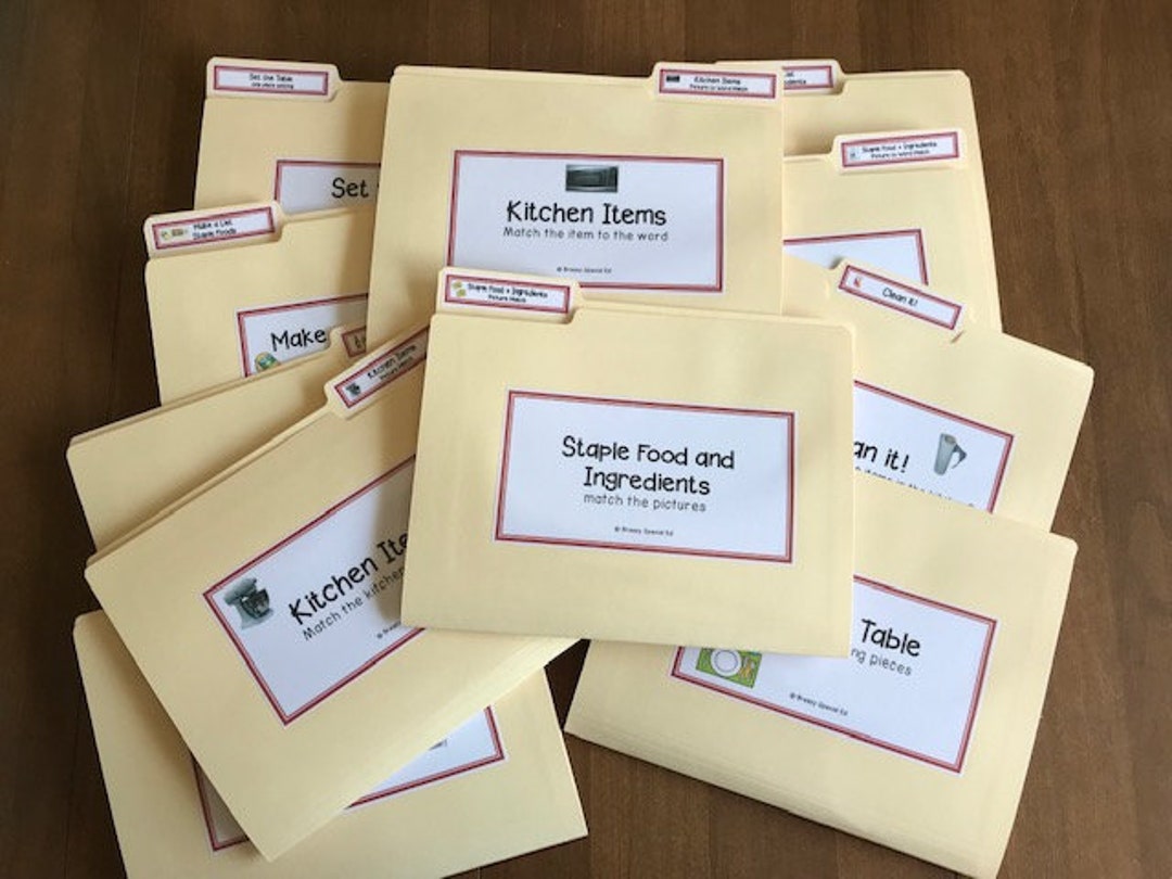 Special Education Kitchen / Cooking Life Skill File Folders - Set #2 ...