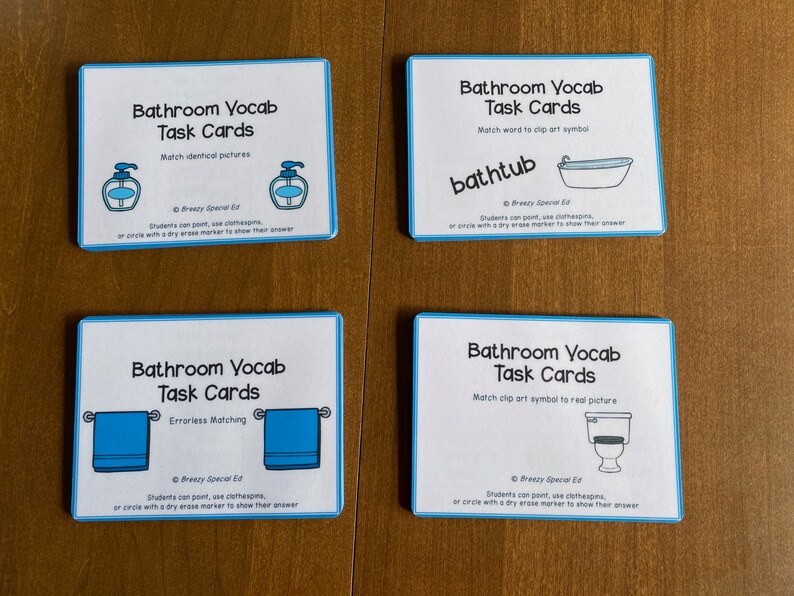 Bathroom Vocabulary Life Skills Adaptive Booklet W Task Cards - Etsy