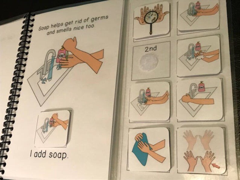 Germs and Washing Hands Interactive/adapted Books for Special | Etsy