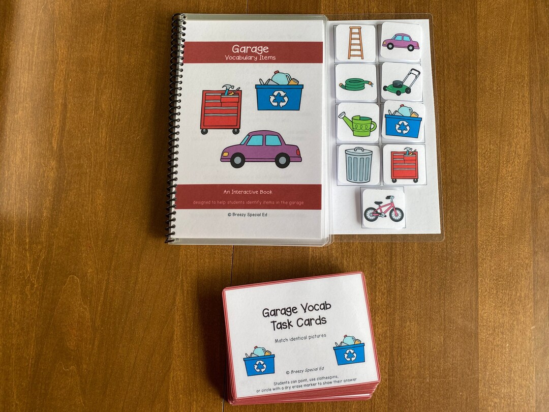 Garage Vocabulary Life Skills Adaptive Booklet W Task Cards (special Ed ...