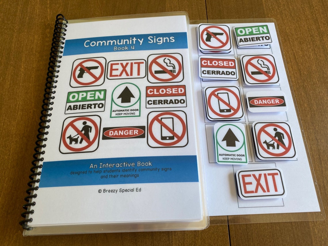 Community Signs Adapted Books for Life Skill Special Education - Etsy