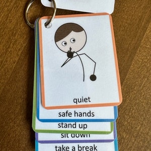 Visual Rules Keychain/lanyard for Special Education/ Personalized ...