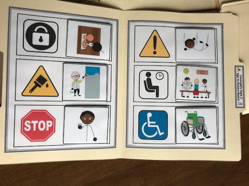 Community Signs File Folders 12 Pk for Special Education - Etsy