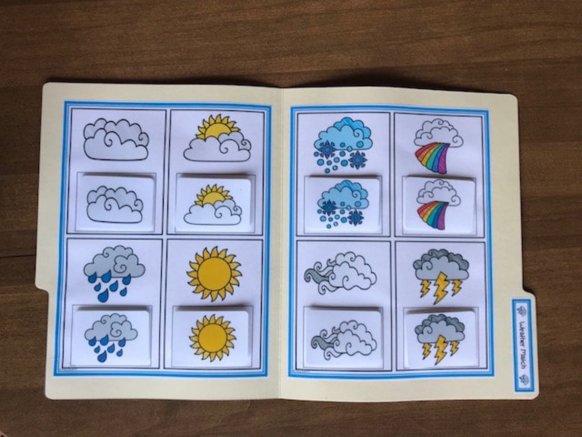 Weather Life Skills File Folders 9 Pk | Etsy