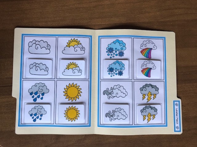 Weather Life Skills File Folders 9 Pk | Etsy