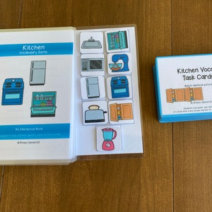Kitchen Vocabulary Life Skills Adaptive Booklet W Task Cards (special ...