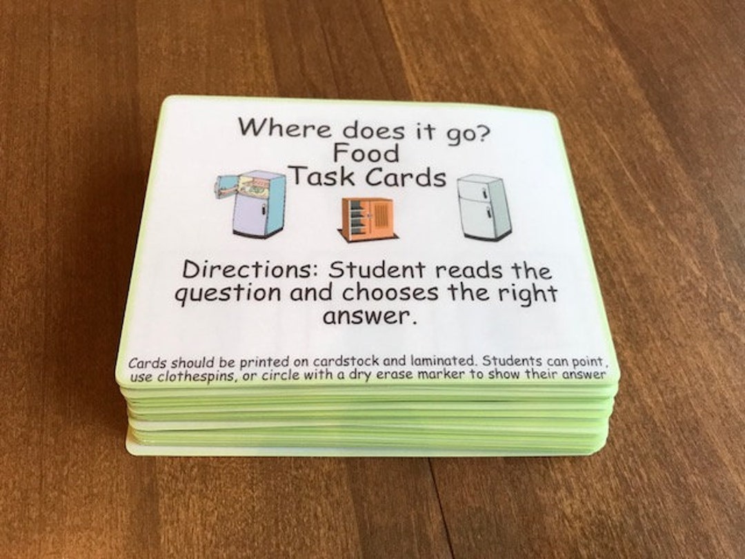 Visual Task Cards - Where Do We Store Food? - Etsy