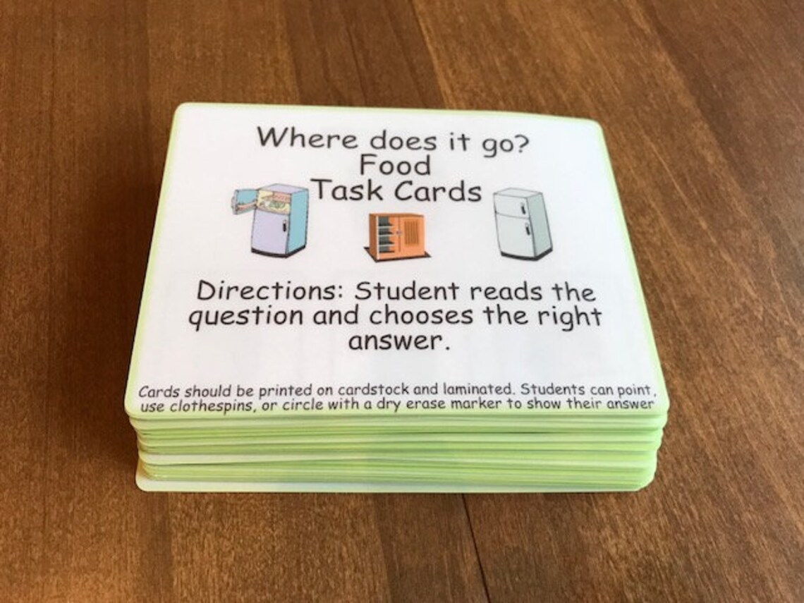 Visual Task Cards Where Do We Store Food - Etsy