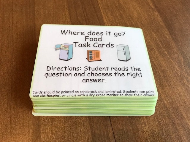 Visual Task Cards Where Do We Store Food - Etsy
