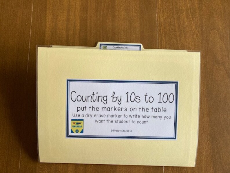 Counting File Folders for Special Education 9 Pk | Etsy