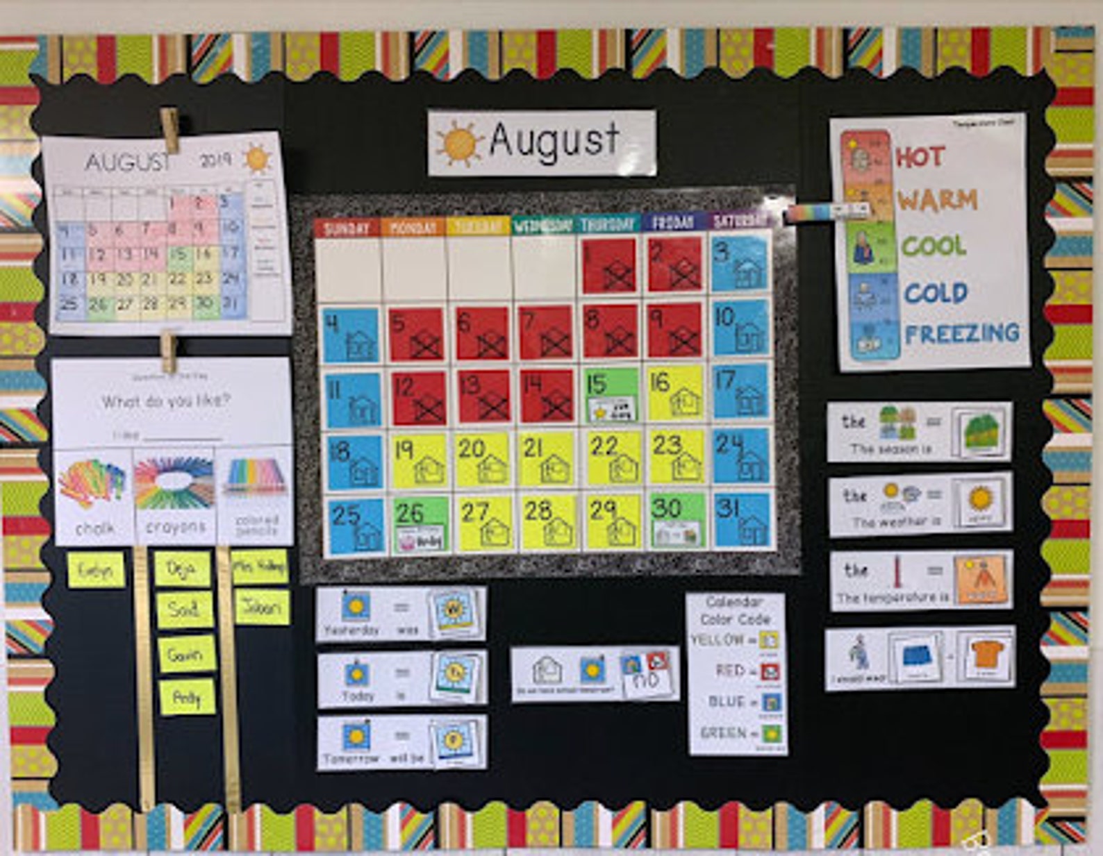 Color Coded Calendar Visuals for Special Education With Bonus ...