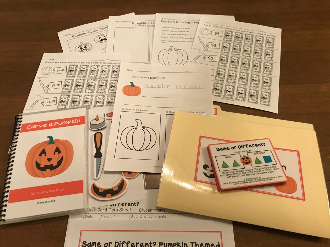 Pumpkin Jack-o-lantern Adapted Book, Task Cards, and MORE for Special ...