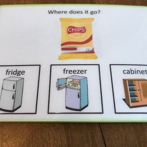 Visual Task Cards - Where Do We Store Food? - Etsy