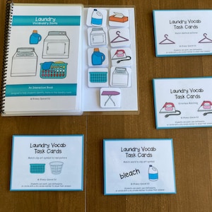 Laundry Vocabulary Life Skills Adaptive Booklet W Task Cards (special ...