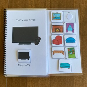 Living Room Vocabulary Life Skills Adaptive Booklet W Task Cards ...