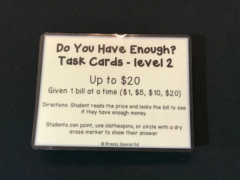 Do You Have Enough Money Level 2 Money Math Task Cards for - Etsy
