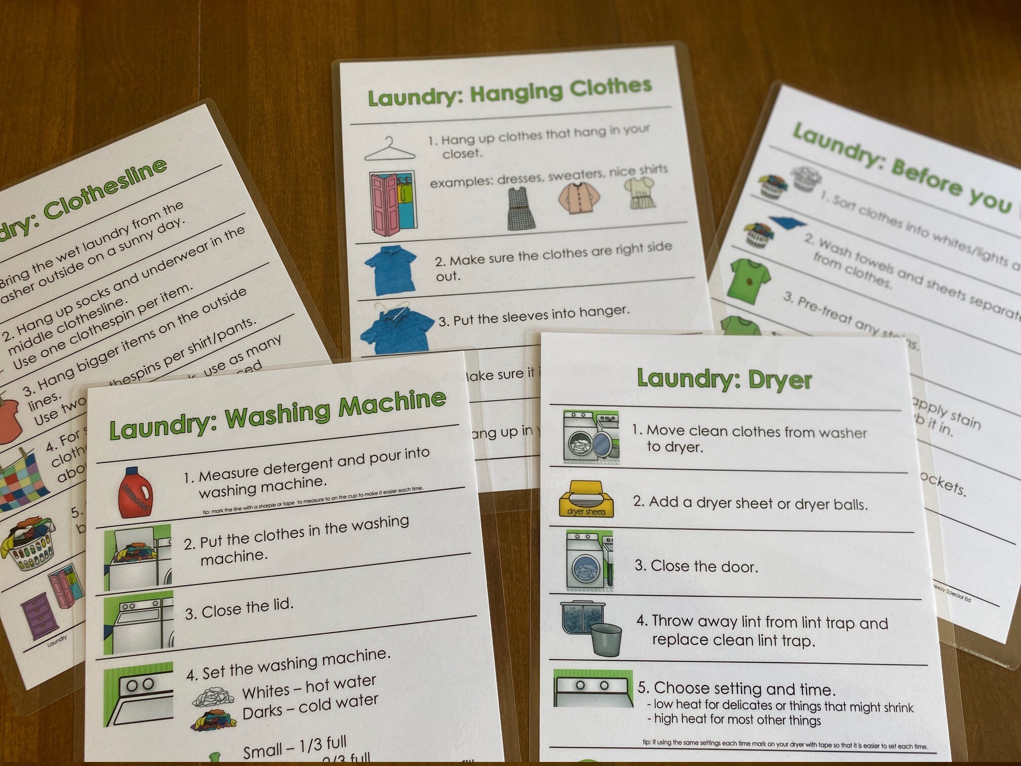 Laundry Task Analysis and Interactive Book for Special Ed With | Etsy